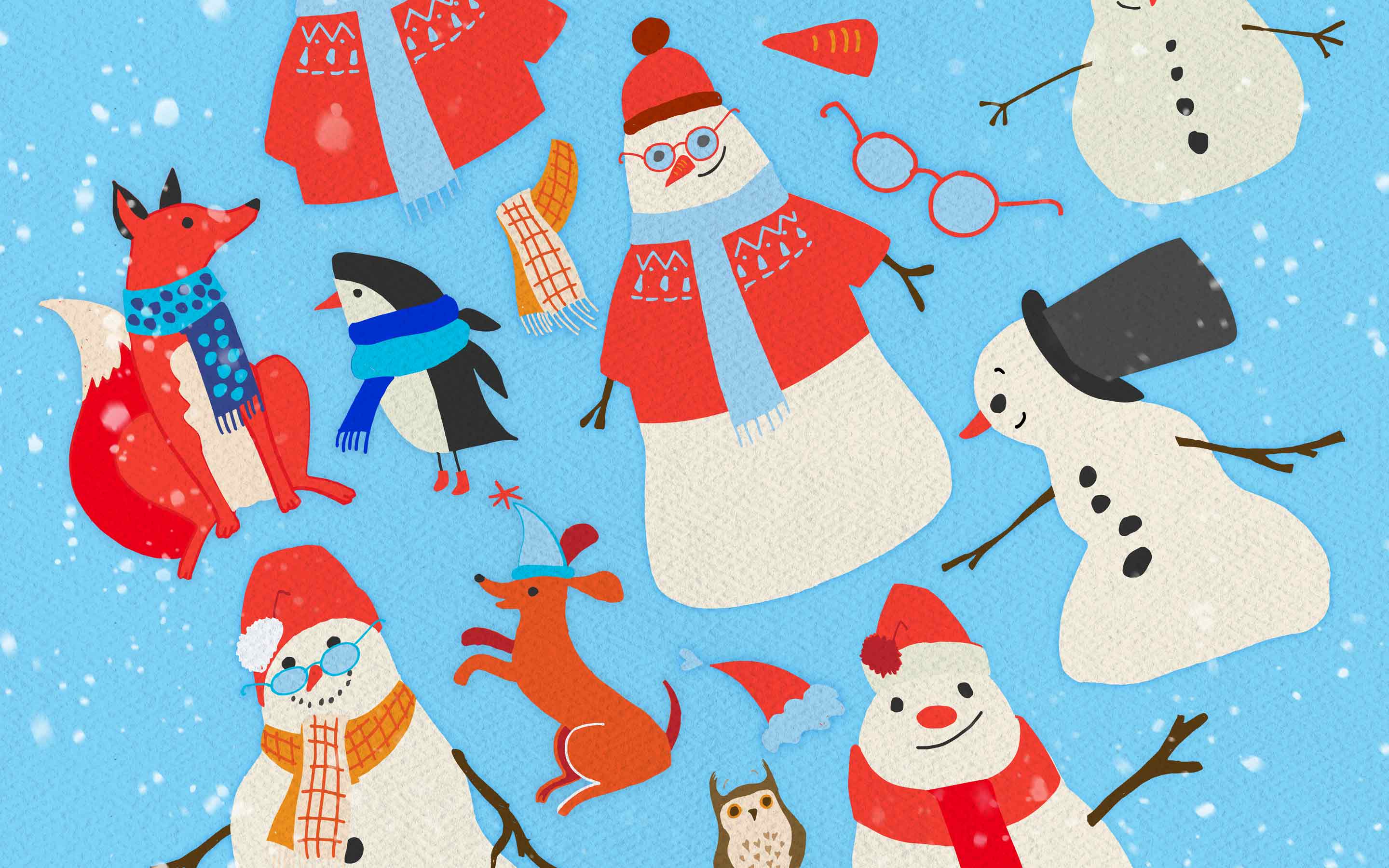 Christmas Snowman Family Clipart