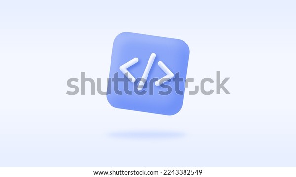3d Code Icon Script Modern Programmer Stock Illustration 2243382549 ...