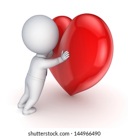 3d Man Hugging Red Heart Over Stock Illustration 124570183 | Shutterstock