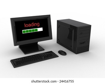 3d Render Computer Loading Technology Concept Stock Illustration ...