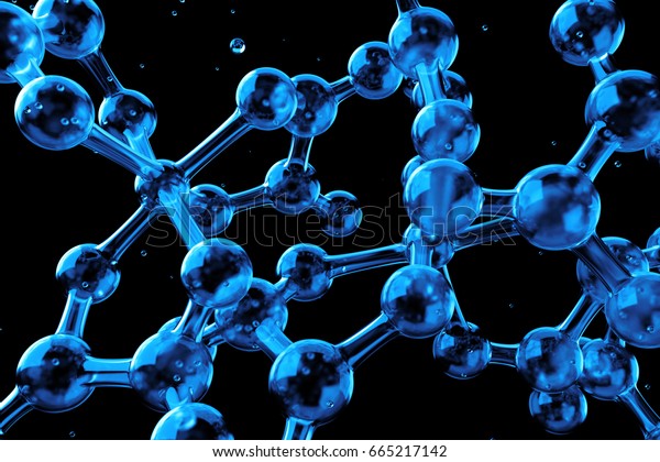 3d Rendered Glass Molecule Structure Scientific Stock Illustration ...