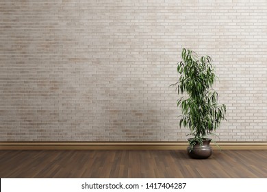 3d Rendering Empty Room Brown Brick Stock Illustration 1417404287 ...