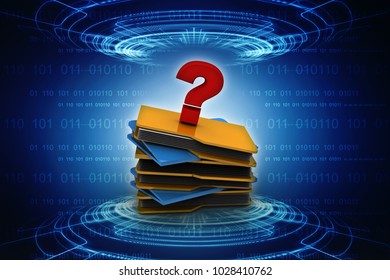 3d Rendering Books Question Mark Symbol Stock Illustration 1275527617 ...
