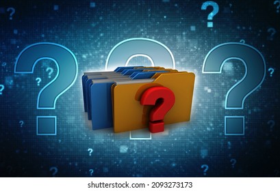 3d Rendering File Folder Question Symbol Stock Illustration 2093273173 ...