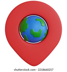 3d Rendering Pin Pointer Map Globe Stock Illustration 2218660257 | Shutterstock