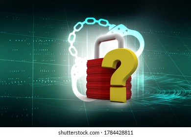 3d Rendering Question Mark Lock Stock Illustration 1623152653 ...