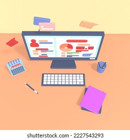 3d Rendering Web Design Development Design Stock Illustration ...