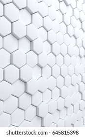 Abstract White Hexagonal Background 3d Illustration Stock Illustration ...