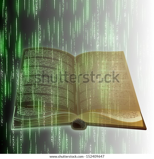 Abstract Old Book Binary Code Background Stock Illustration 152409647 ...