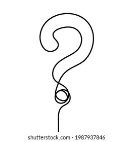 Abstract Question Mark Continuous Lines Drawing Stock Vector (Royalty ...