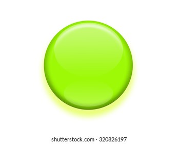 Big Green Button Isolated On White Stock Illustration 320826203 ...