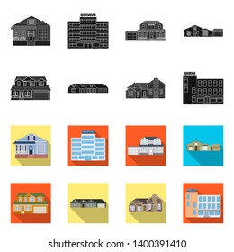 Vector Illustration Building Front Icon Set Stock Vector (Royalty Free ...