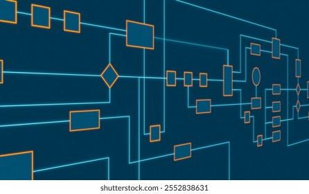 Blueprint Flow Chart Organization Chart Decision Stock Illustration ...