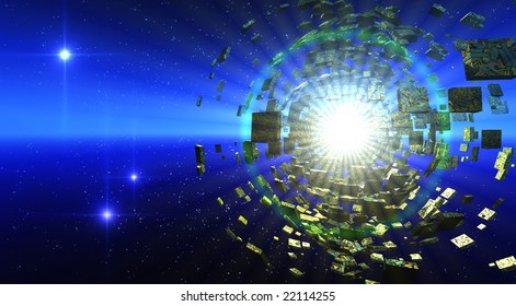Brilliant Exploding Planet Concept Art Stock Illustration 22114255 ...