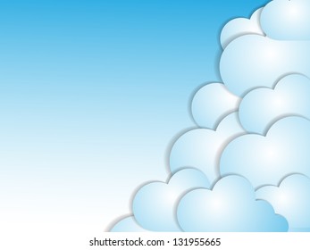 Blue Sky Clouds Cloud Background Design Stock Vector (Royalty Free ...