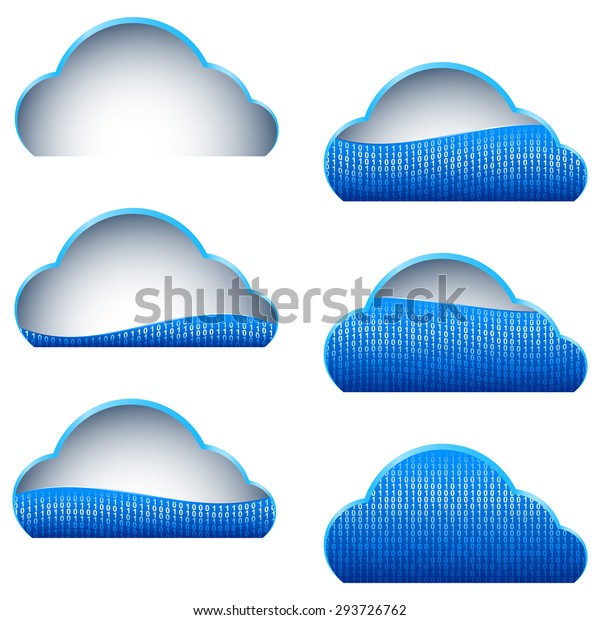 Cloud Computing Technology Storage Binary Code Stock Illustration ...