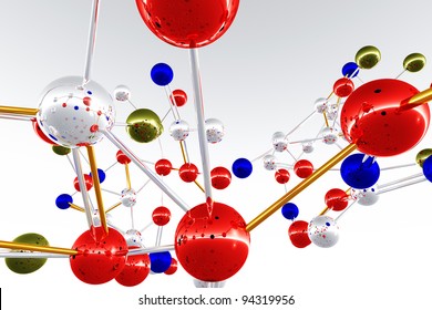 Complex Molecule Atom Structure 3d Render Stock Illustration 94319956 ...