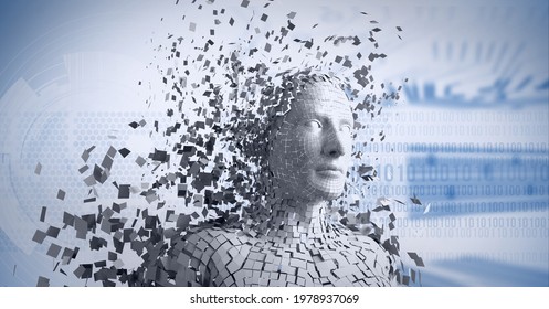 Composition Exploding Human Bust Formed Particles Stock Illustration 1978937069 | Shutterstock