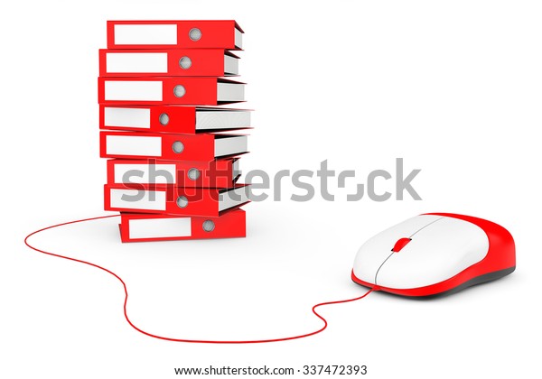 Computer Mouse Stack Red Achive Office Stock Illustration 337472393 ...