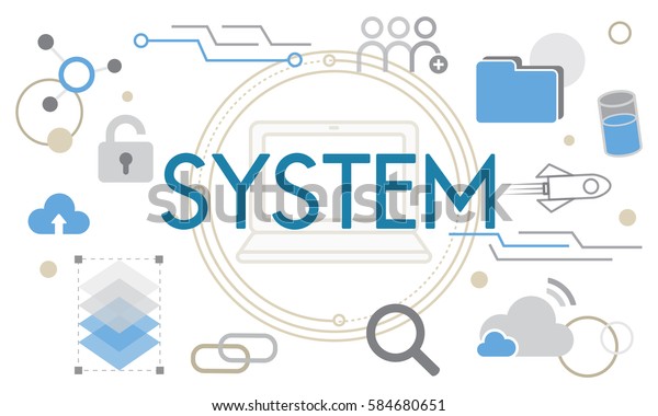 Computer System Network Icon Integration Stock Illustration 584680651 ...