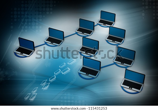 Connected Computers Network Stock Illustration 115431253 | Shutterstock