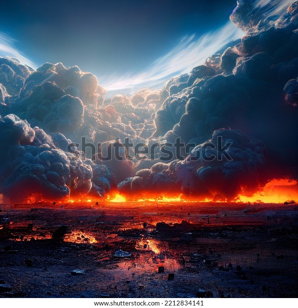 Consequence Nuclear Attack Explosion Atomic Bomb: ภาพประกอบสต็อก ...