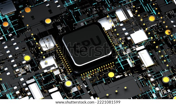Cpu Modern Processor Motherboard Computer Chip Stock Illustration ...