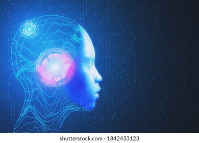 Artificial Intelligence Concept Illustration Head Face Stock ...