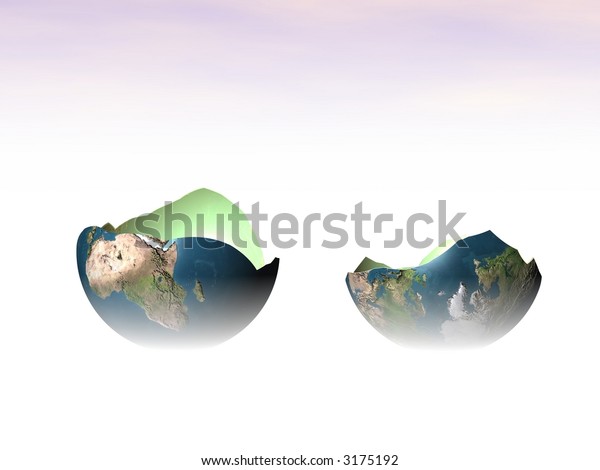Destroyed World Split Globe 3d Render Stock Illustration 3175192 ...