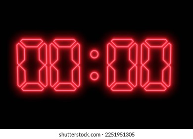 Reloj digital mostrando, "00:00" procesado 3D.: ilustración de stock 2251951305 | Shutterstock