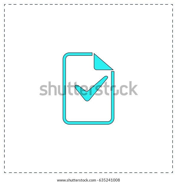 Document Check Mark Blue Simple Pictogram Stock Illustration 635241008 ...