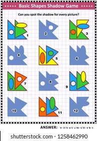 Educational Math Visual Puzzle Basic Shapes Stock Vector (Royalty Free ...