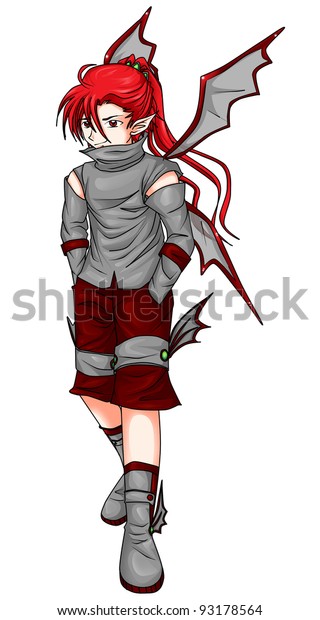 Fantasy Illustration Devil Anime Style Stock Illustration 93178564 ...