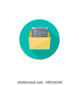 Flat Folder Icon Computing Data Information Stock Illustration ...