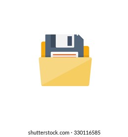 Flat Folder Icon Computing Data Information Stock Illustration ...