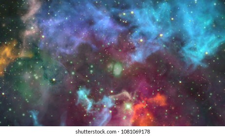 Flying Through Nebula 3d Rendering Stock Illustration 1081069178 ...