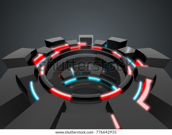 Futuristic Circular Device 3d Render Stock Illustration 776642935 ...