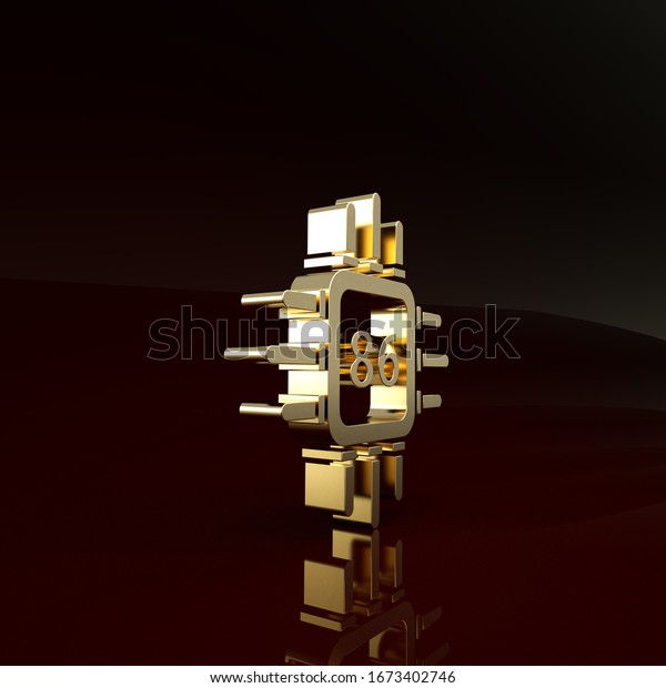 Gold Computer Processor Microcircuits Cpu Icon Stock Illustration ...