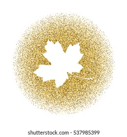 Gold Glitter Contour Maple Leaf Isolated 스톡 일러스트 537985399 | Shutterstock
