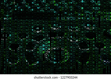 Hacker Screensaver Binary Code On Background Stock Illustration ...