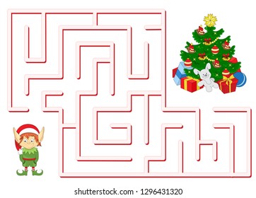 Help Elf Find Way New Year Stock Vector (Royalty Free) 1251037645 ...