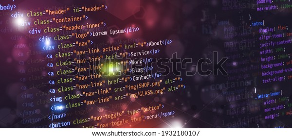Html Frontend Web Developing Programming Language Stock Illustration 1932180107 | Shutterstock
