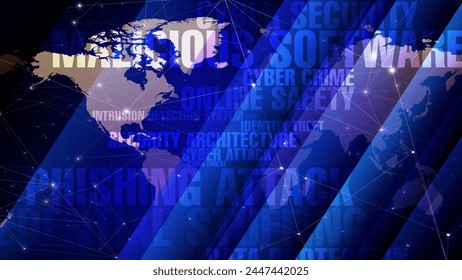 Lettering World Map Safeguarding Cyberspace Cybersecurity Stock ...