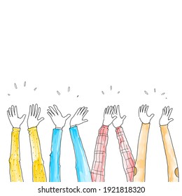 Hands Clapping Doodle Arm Waving Thumbs Stock Vector (Royalty Free) 2217568811 | Shutterstock