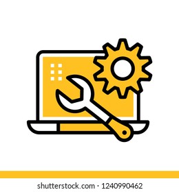 Linear Icon Data Maintenance Data Computing Stock Vector (Royalty Free ...
