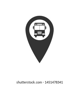 Pin Map Navigation Bus Icon Vector Stock Vector (Royalty Free ...