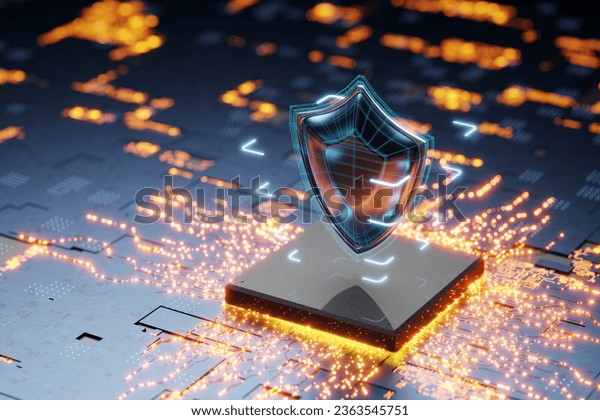 Microchip Cryptography Data Protection Concept Protection Stock Illustration 2363545751