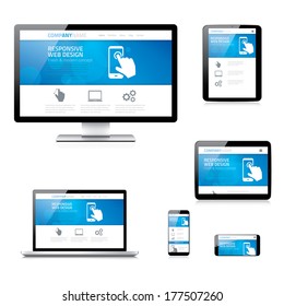 Website Coding Development Responsive Web Design Stock Vector (Royalty ...