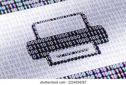 Printer Icon Binary Code Array Bits Stock Illustration 2214554267 | Shutterstock