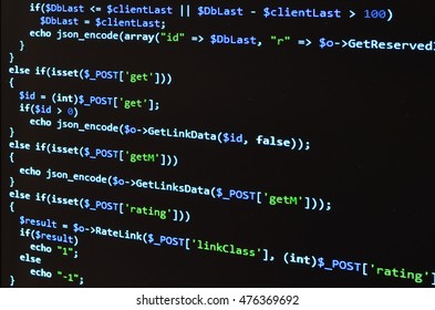 Programming Code On Black Screen Blue Stock Illustration 476369692 ...